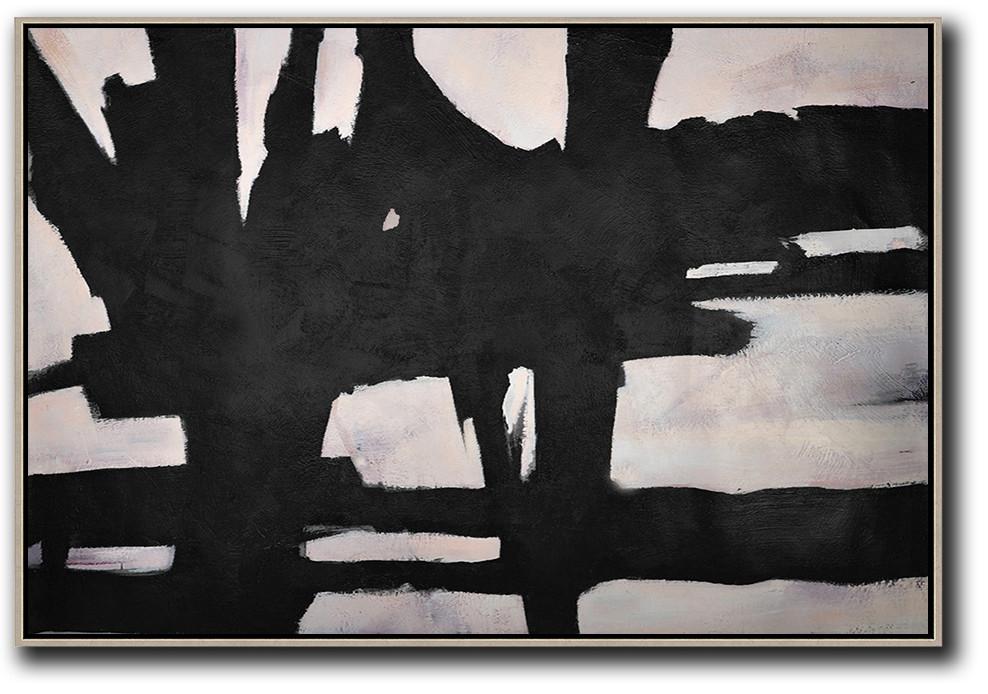 Hand Painted Oversized Horizontal Minimal Art On Canvas, Hand-Painted ...