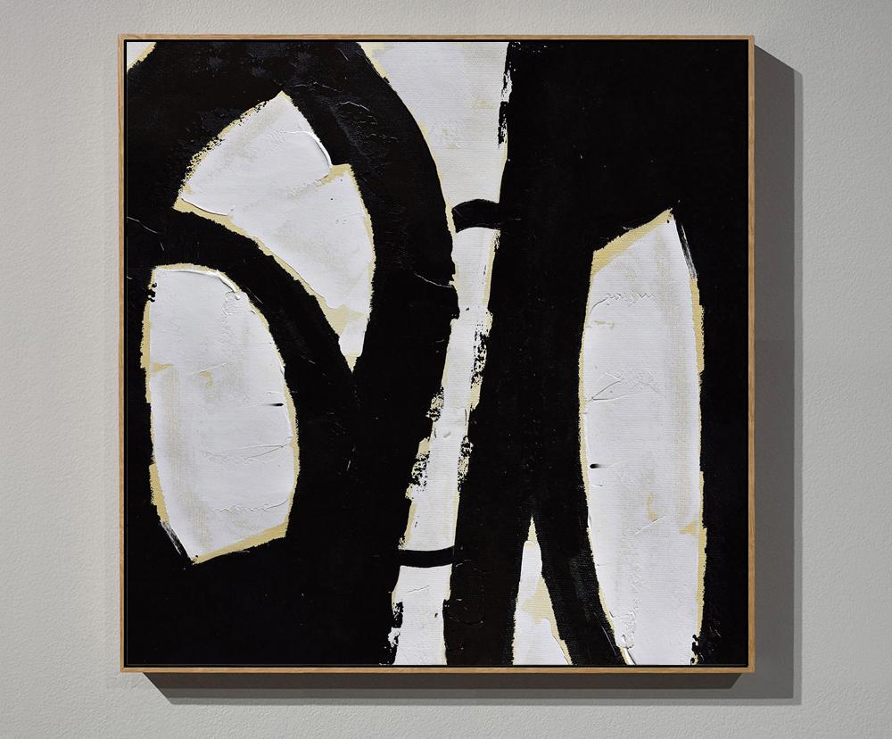 Handmade Minimal Art Palette Knife Canvas Painting, Black White Beige ...